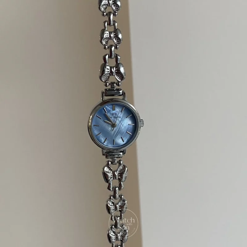 Dainty Blue Motherof Pearl Face Bracelet Watch - WatchwithSun-Dainty ...