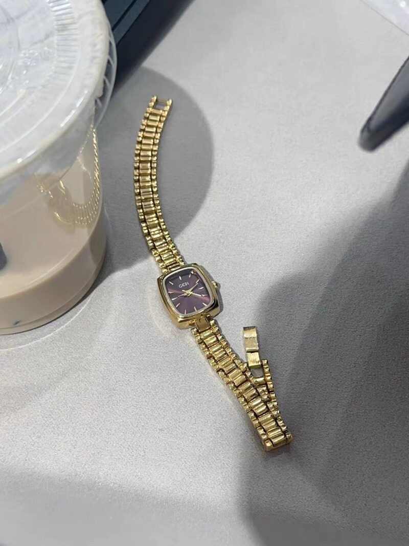 Classic Gold/Purple/Blue Small Square Women's Watch - WatchwithSun-Dainty & Chic Watches for Women