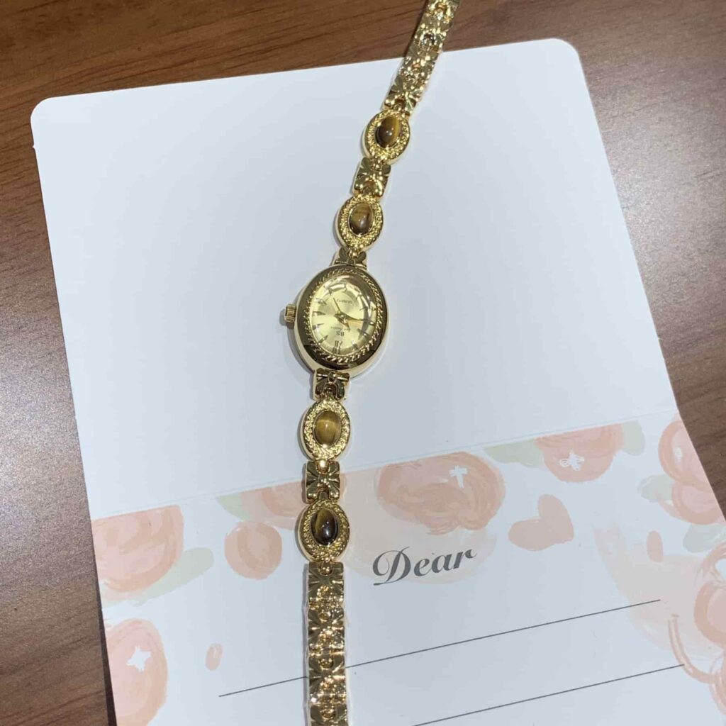 Vintage Natural Tiger's Eye Stone Bracelet Watch - WatchwithSun-Dainty ...
