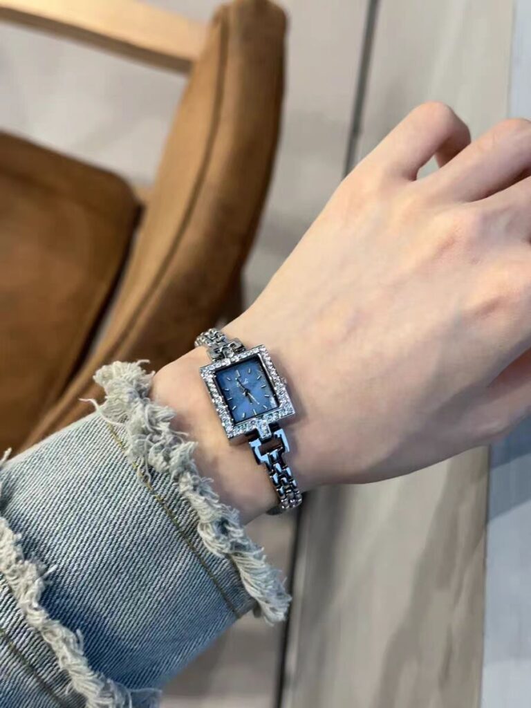 Dainty Silver Rectangle Face Stainless Steel Bracelet Watch ...