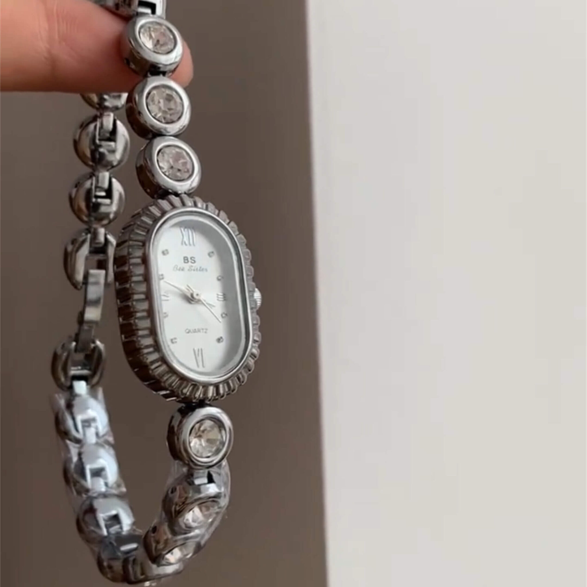 Chic Gold/Silver Round-Square Face Bracelet Watch - WatchwithSun-Dainty ...