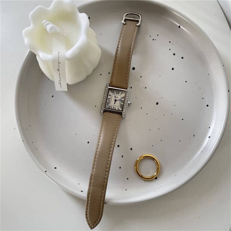 Classic Grey/Brown/Black Diamond-Encrusted Watch - WatchwithSun-Dainty ...