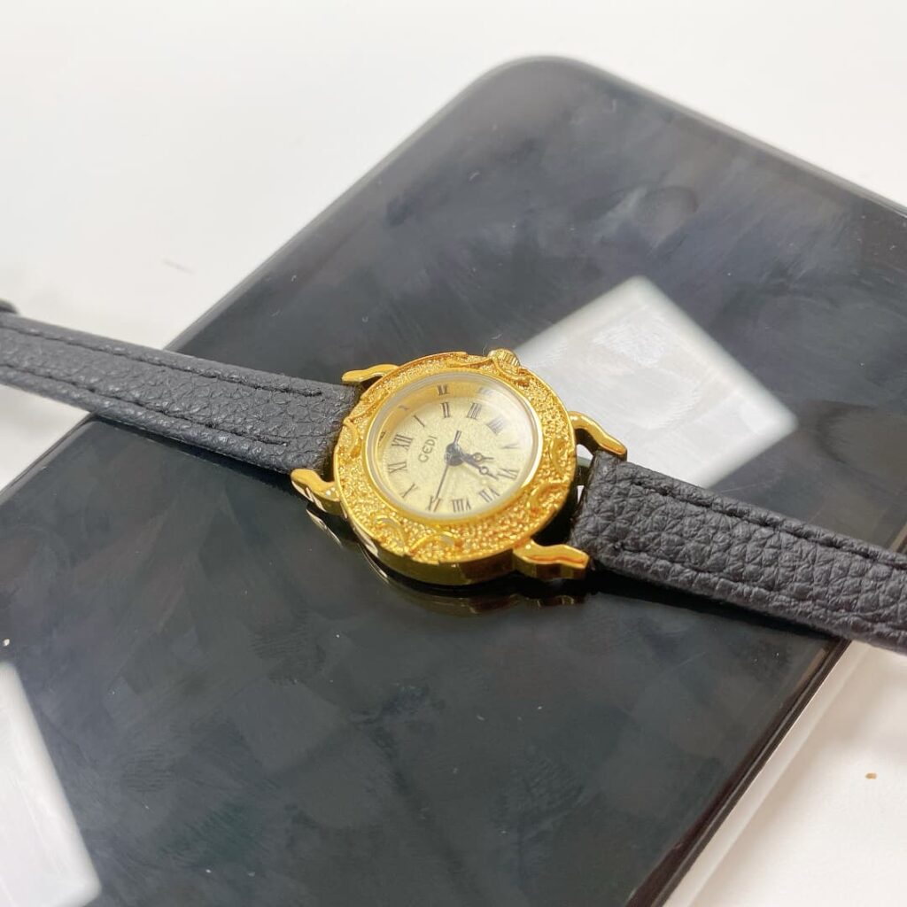Vintage Style Black Leather Band Watch - WatchwithSun-Dainty & Chic ...