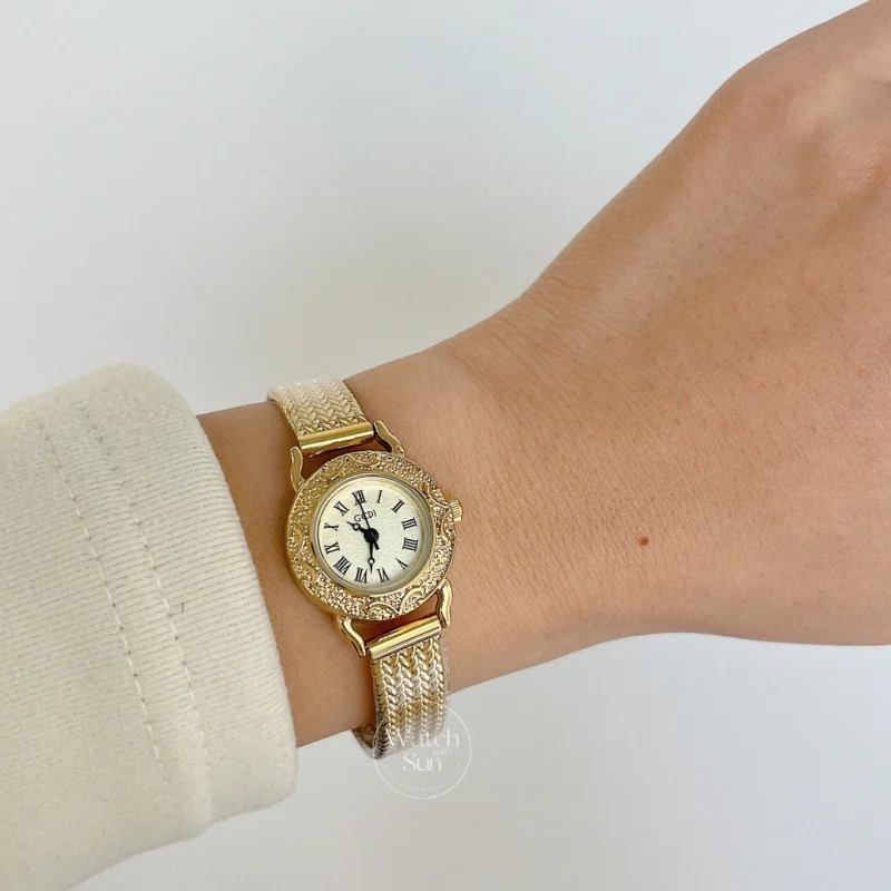 Vintage-Inspired Roman Numeral Dial Gold Watch for Women - WatchwithSun ...