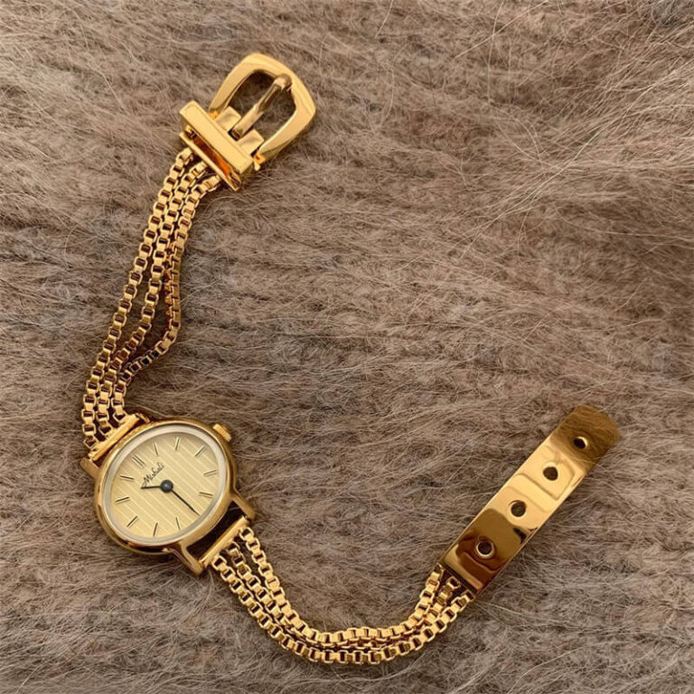 Dainty Gold Oval Face Bracelet Watch - WatchwithSun-Dainty & Chic ...