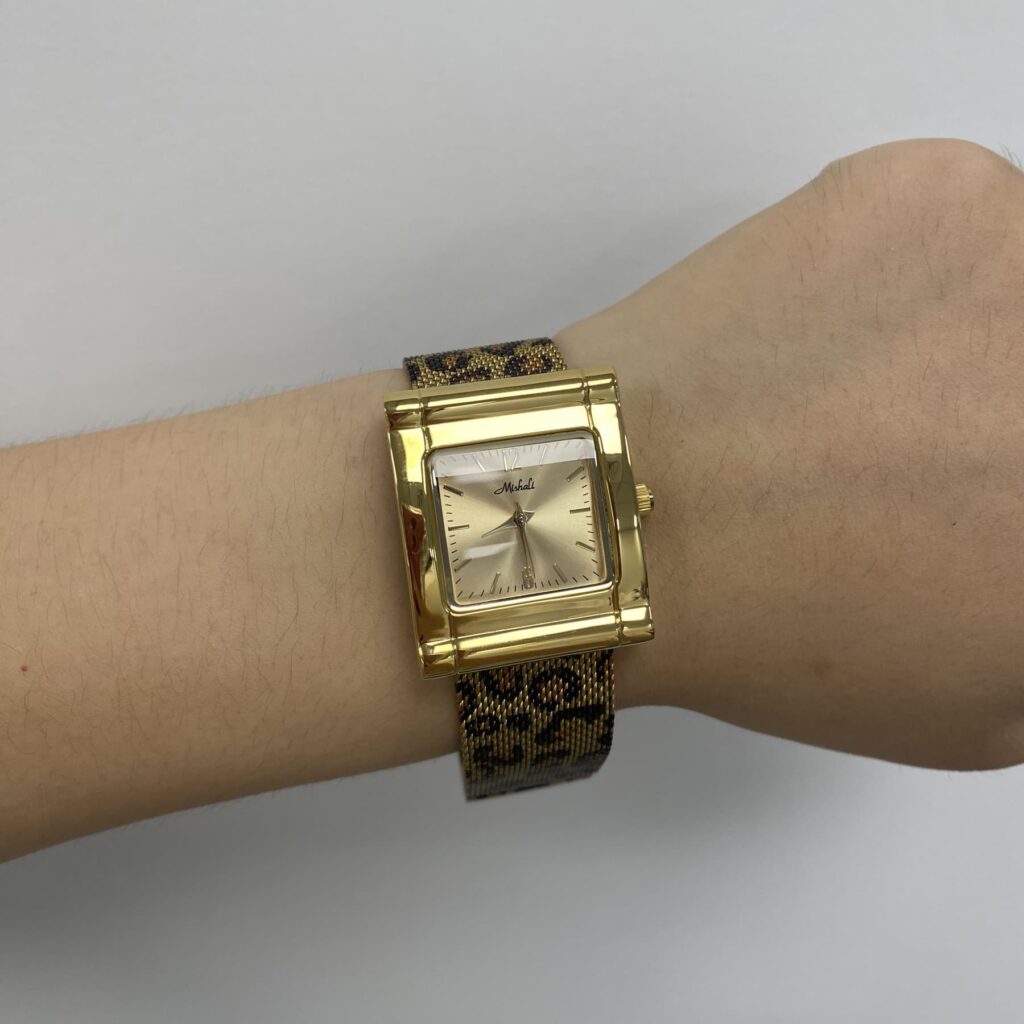 Dainty Gold Wild Leopard Print Square Women's Watch - WatchwithSun ...
