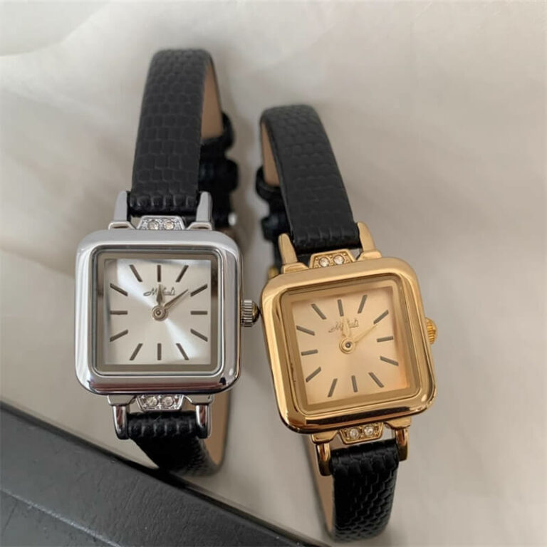 Classic Gold/Silver Square Small Dial Watch for Women - WatchwithSun ...