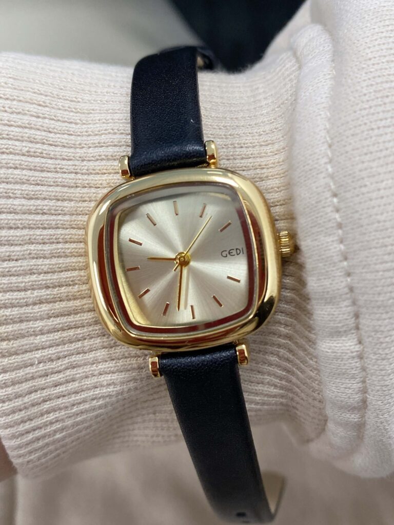 Black Leather Square Face Watch - WatchwithSun-Dainty & Chic Watches ...