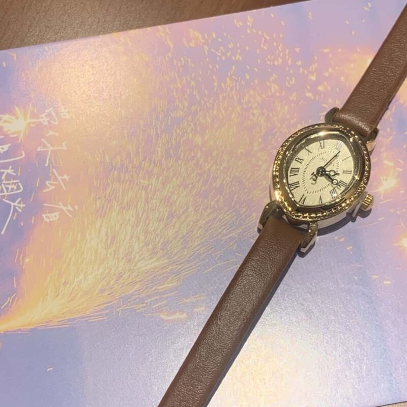 Vintage Brown Bucket-Shaped Leather Watch - WatchwithSun-Dainty & Chic ...