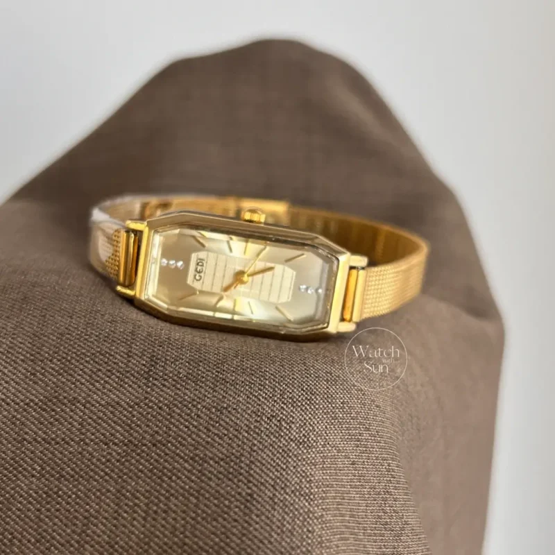 Vintage Style Rectangle Gold Ladies Watch - WatchwithSun-Dainty & Chic ...