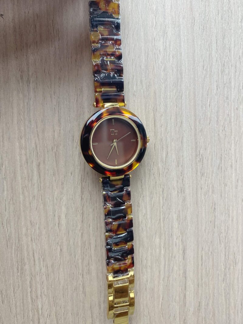 Vintage Amber Brown Round Acrylic Watch - WatchwithSun-Dainty & Chic ...