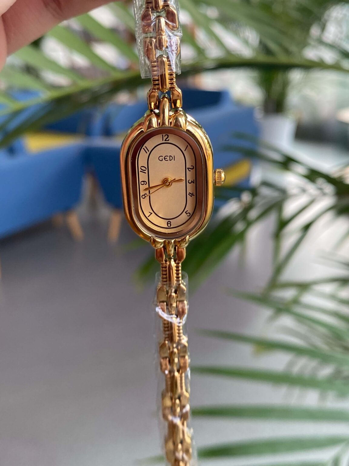 Chic Gold Beige Oval Face Bracelet Women's Watch - WatchwithSun-Dainty ...