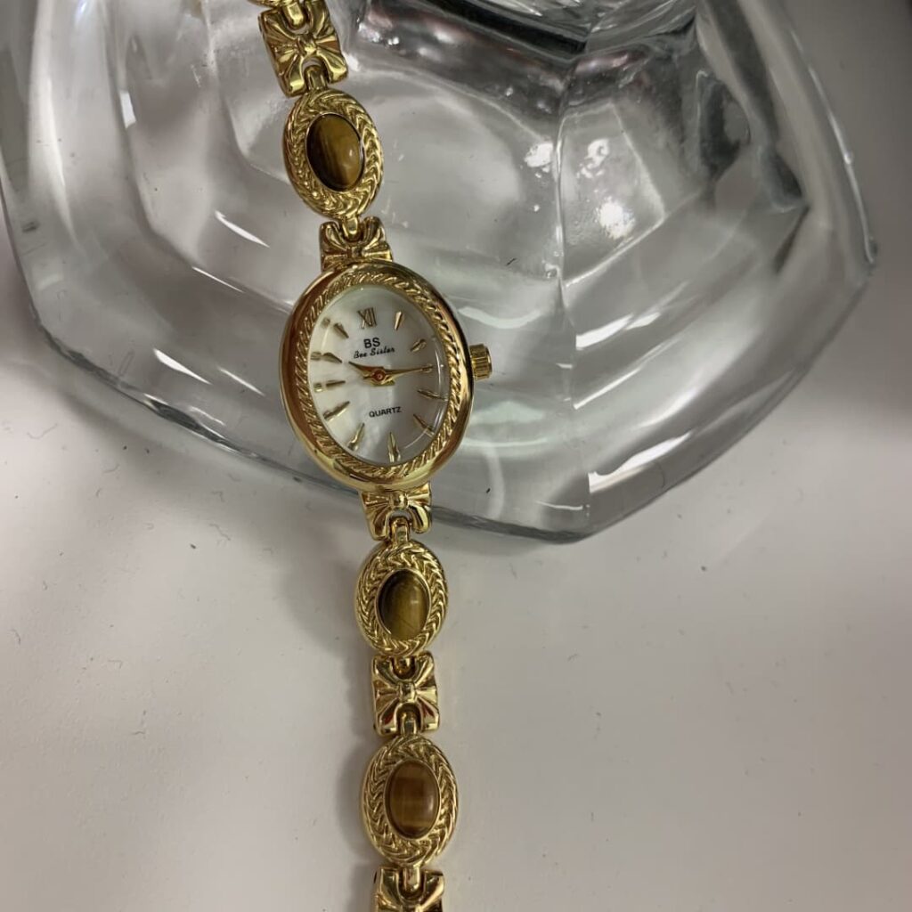 Vintage Natural Tiger's Eye Stone Bracelet Watch - WatchwithSun-Dainty ...