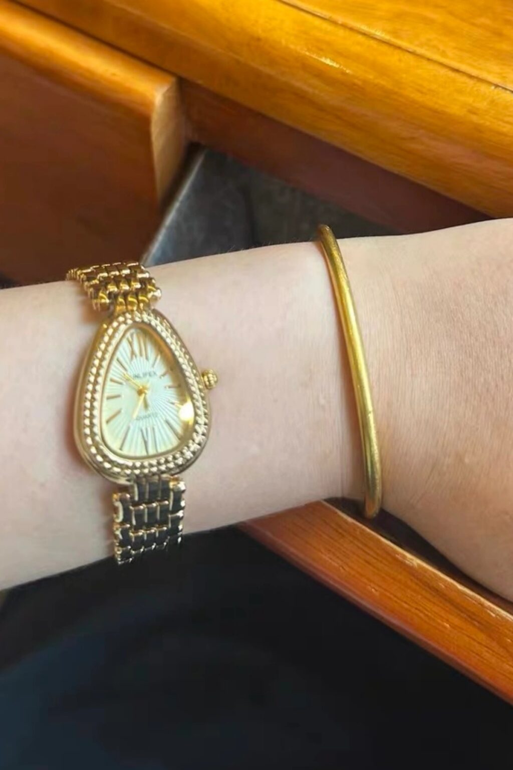Vintage Style Gold/Silver Snake Head Shape Stainless Steel Watch ...