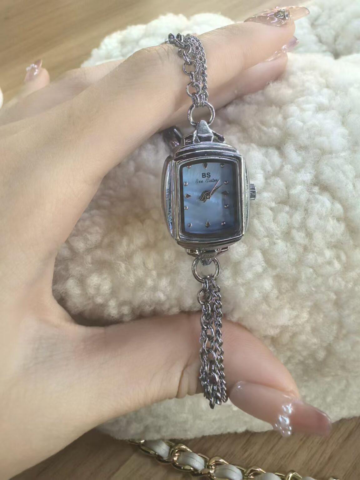 Dainty Blue Mother of Pearl Women's Watch - WatchwithSun-Dainty & Chic Watches for Women