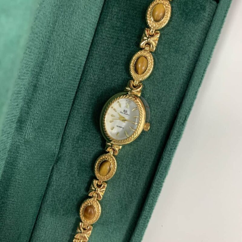 Vintage Natural Tiger's Eye Stone Bracelet Watch - WatchwithSun-Dainty ...