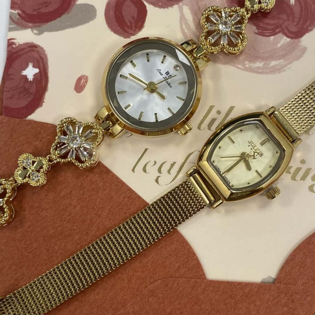 Womens Vintage Gold/Silver Small Face Mesh Watch - WatchwithSun-Dainty & Chic Watches for Women