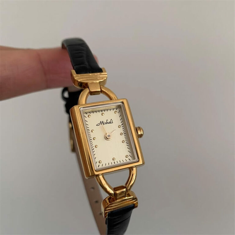 Chic Style Black Rectangle Leather Watch for Women - WatchwithSun ...