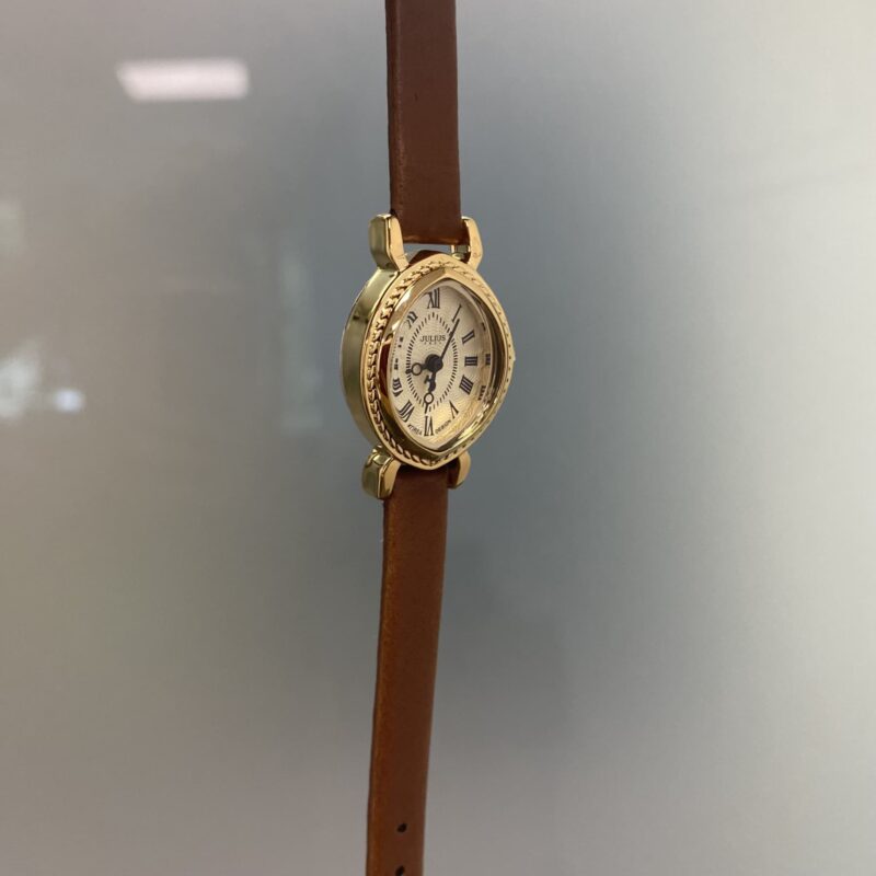 Vintage Brown Bucket-Shaped Leather Watch - WatchwithSun-Dainty & Chic ...