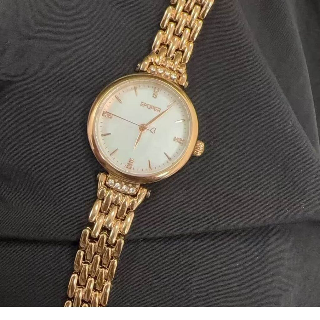 Vintage Gold/Silver Round Face Mother of Pearl Watch - WatchwithSun ...