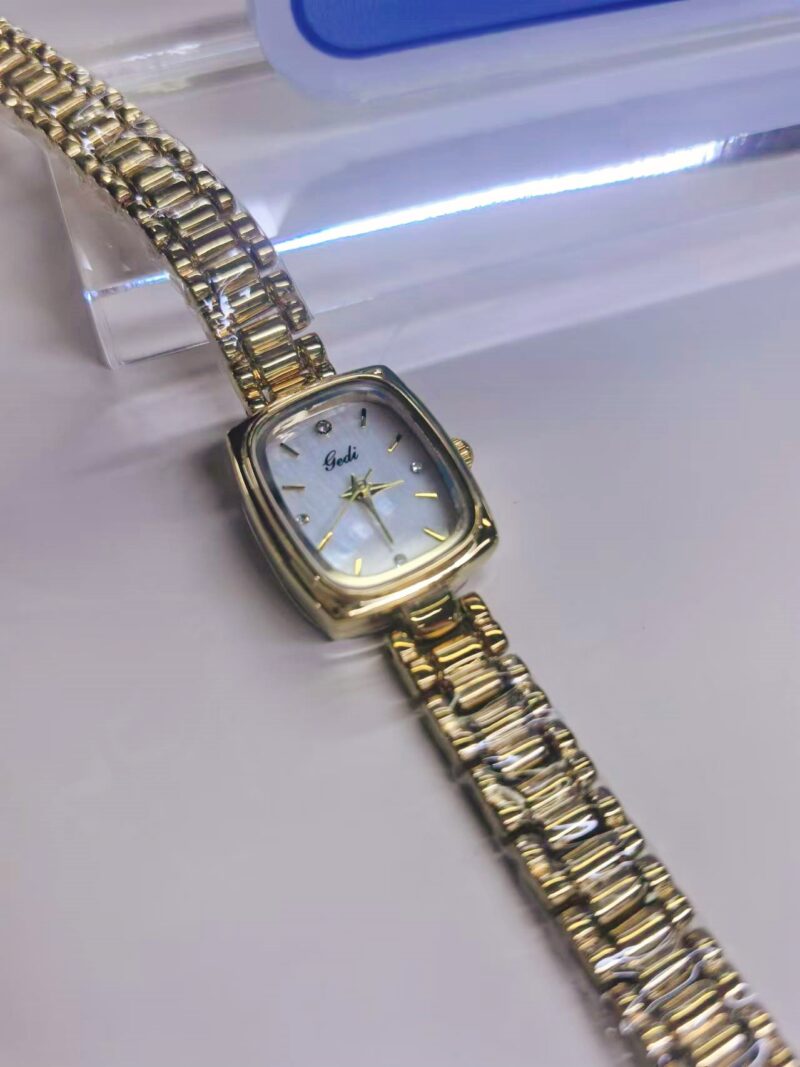 Classic Gold Mother of Pearl Square Watch - WatchwithSun-Dainty & Chic ...