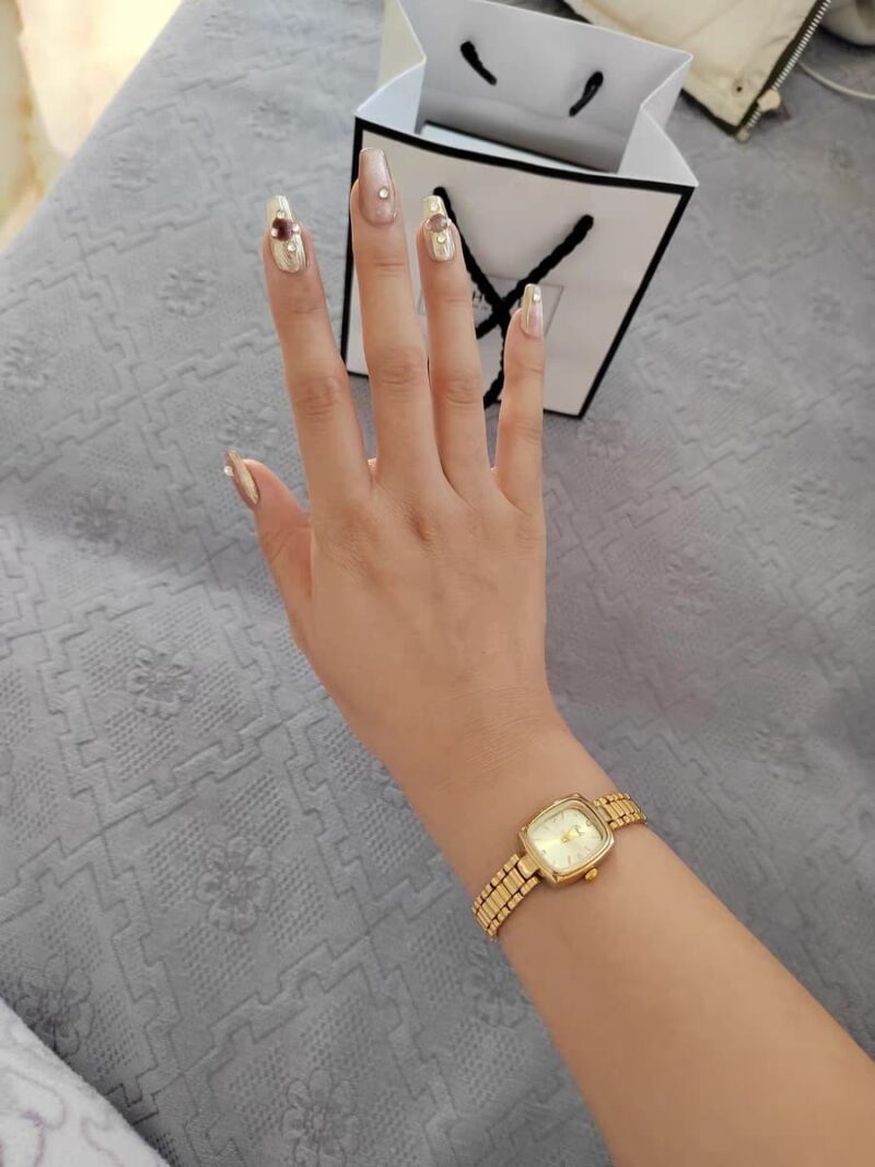 Classic Gold/Purple/Blue Small Square Women's Watch - WatchwithSun-Dainty & Chic Watches for Women