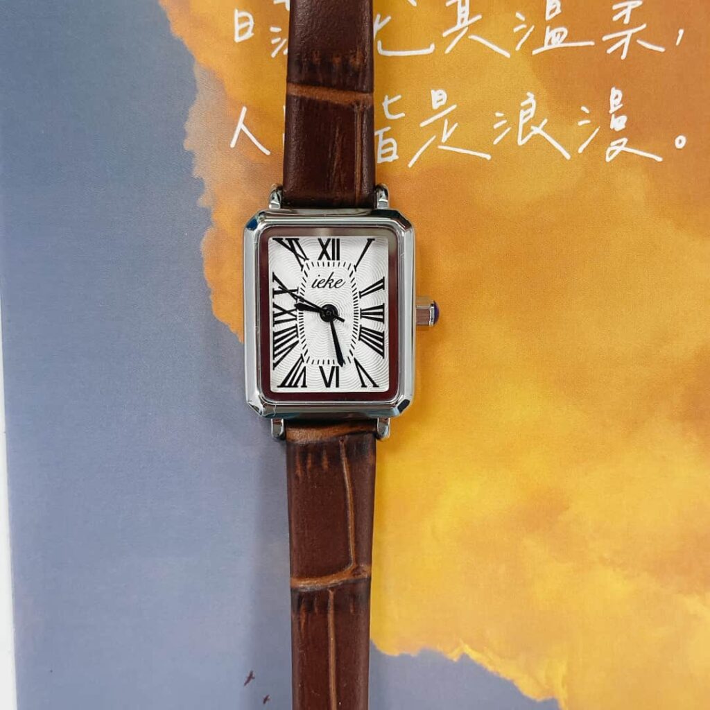 Classic Square Face Brown/Black Leather Watch - WatchwithSun-Dainty ...