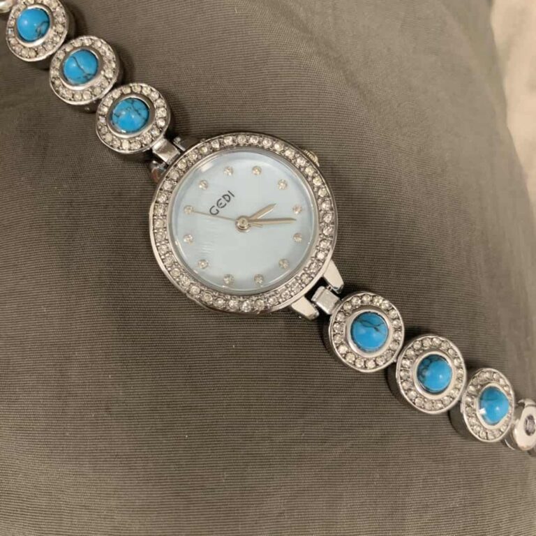Vintage Natural Turquoise Ladies' Bracelet Watch - WatchwithSun-Dainty ...