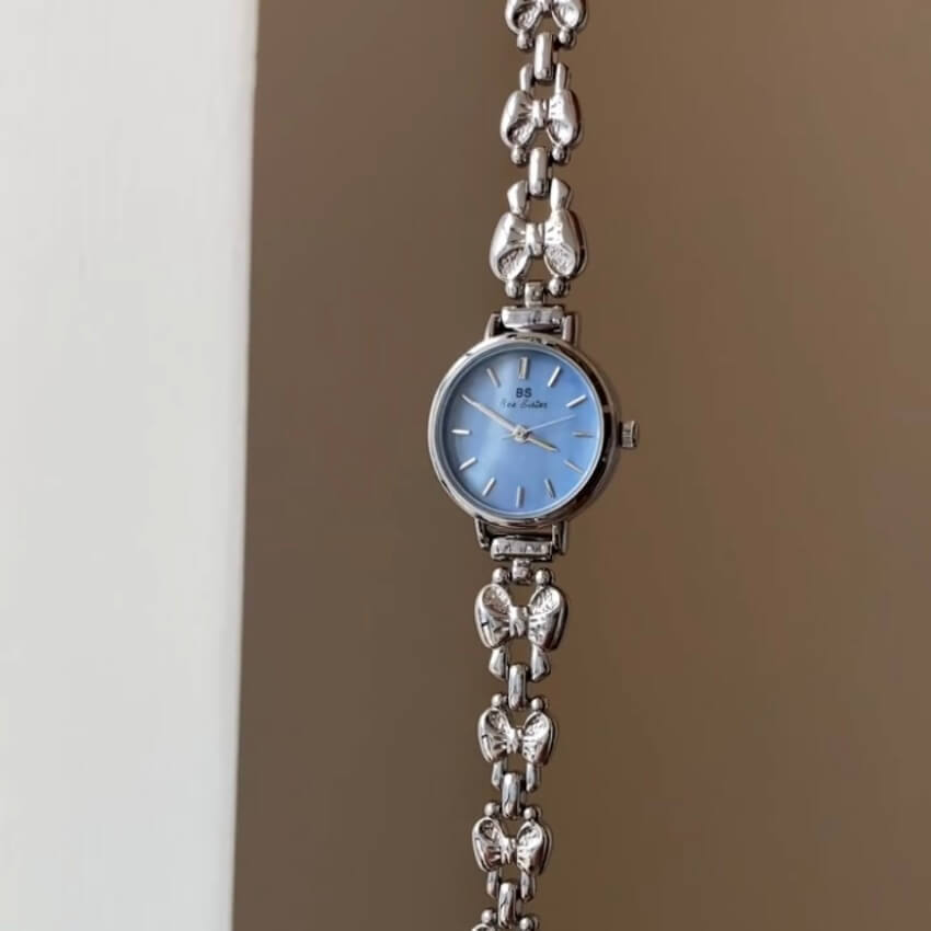 Dainty Blue Motherof Pearl Face Bracelet Watch - WatchwithSun-Dainty ...
