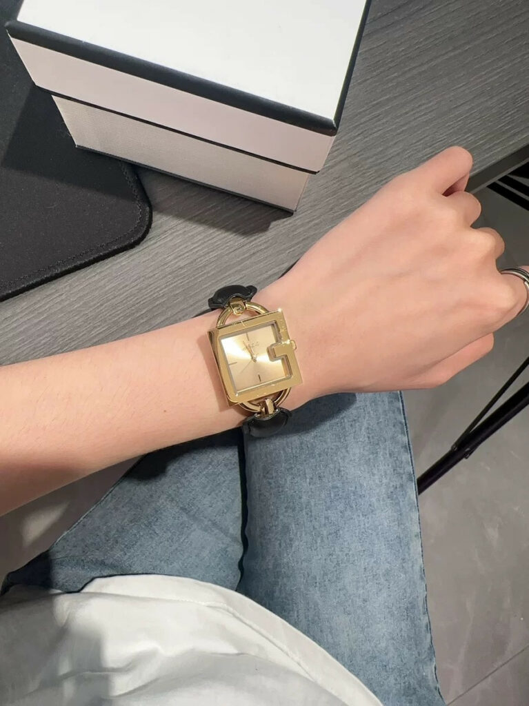 Classic Brown/Black Square Bracelet & Leather Watch - WatchwithSun ...