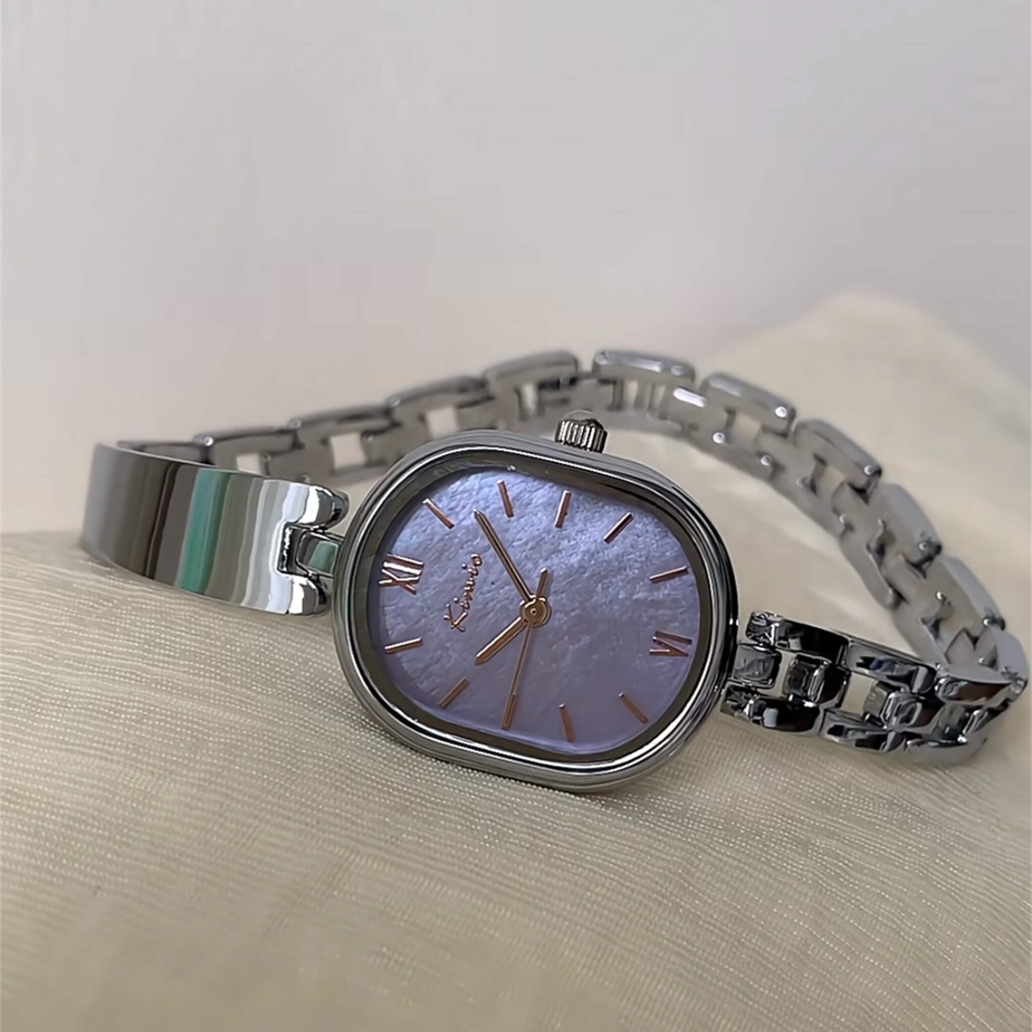 Chic Purple Mother of Pearl Face Bracelet Watch - WatchwithSun-Dainty ...