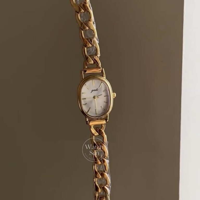 Chic Gold Oval Face Bracelet Watch for Women - WatchwithSun-Dainty ...