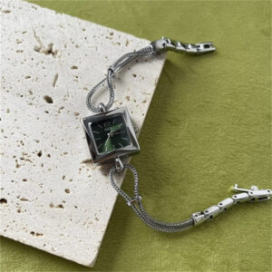 Chic Style Black Square Face Stainless Steel Ladies Watch ...