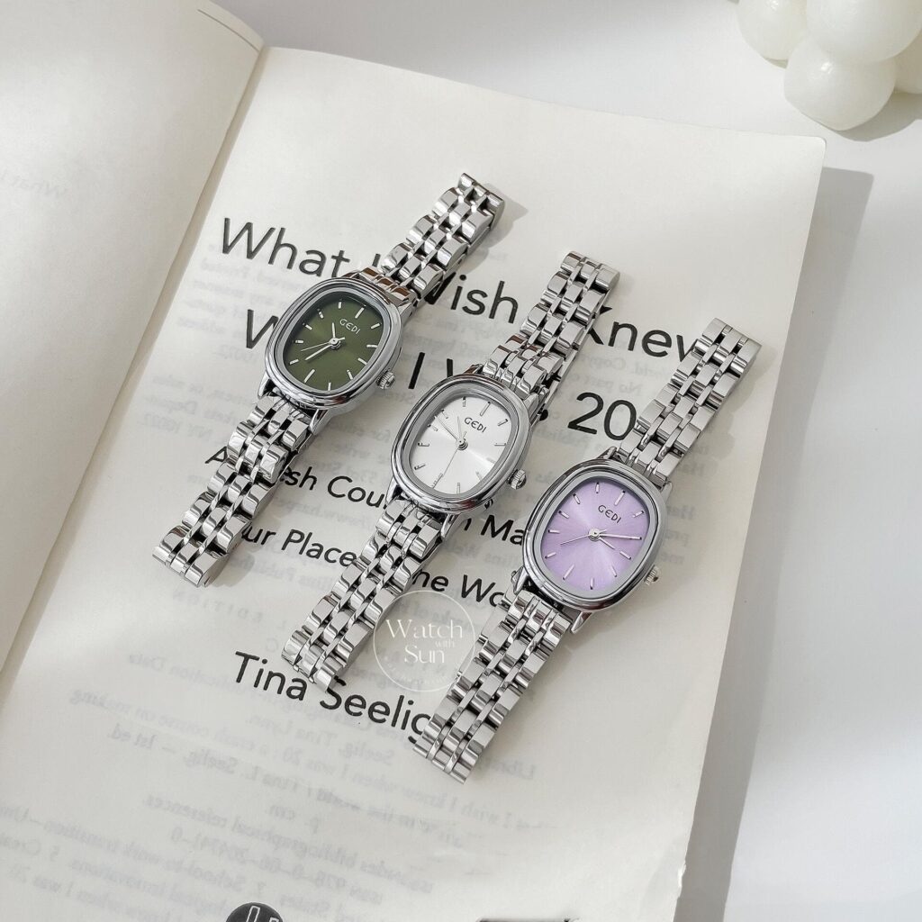 Women's Oval Dial Stainless Steel Bracelet Watch - WatchwithSun-Dainty ...