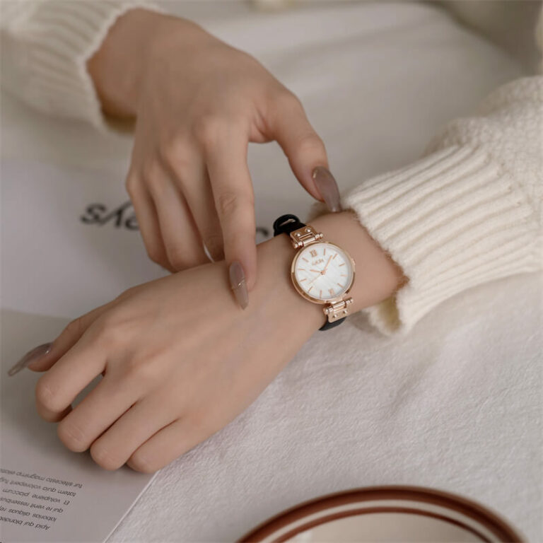 Vintage Style Black Leather Band Watch - Chic Watches with Affordable Price