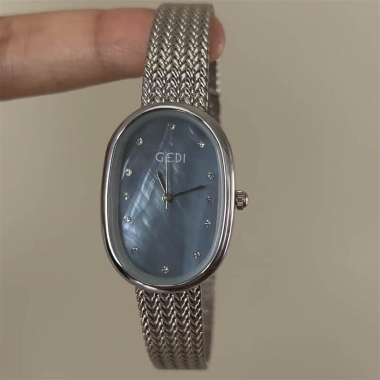 Classic Gold/Silver Oval Disc Bracelet Ladies Watch - WatchwithSun ...