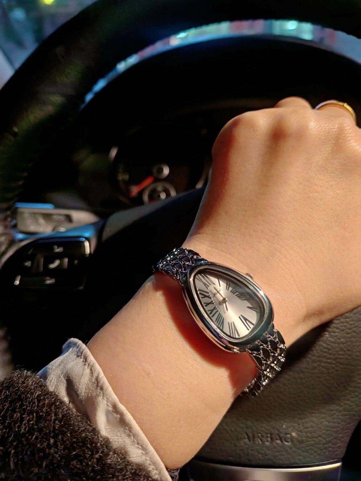 Classic Gold/Silver Snake Head Shape Bracelet Watch - WatchwithSun ...