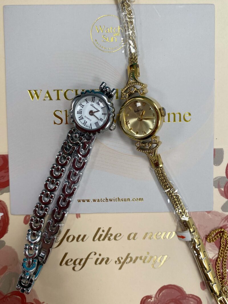 Chic Style Gold Round Stainless Steel Chain Watch for Women ...