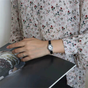 Classic Brown Bucket-Shaped Leather Watch for Women - WatchwithSun ...