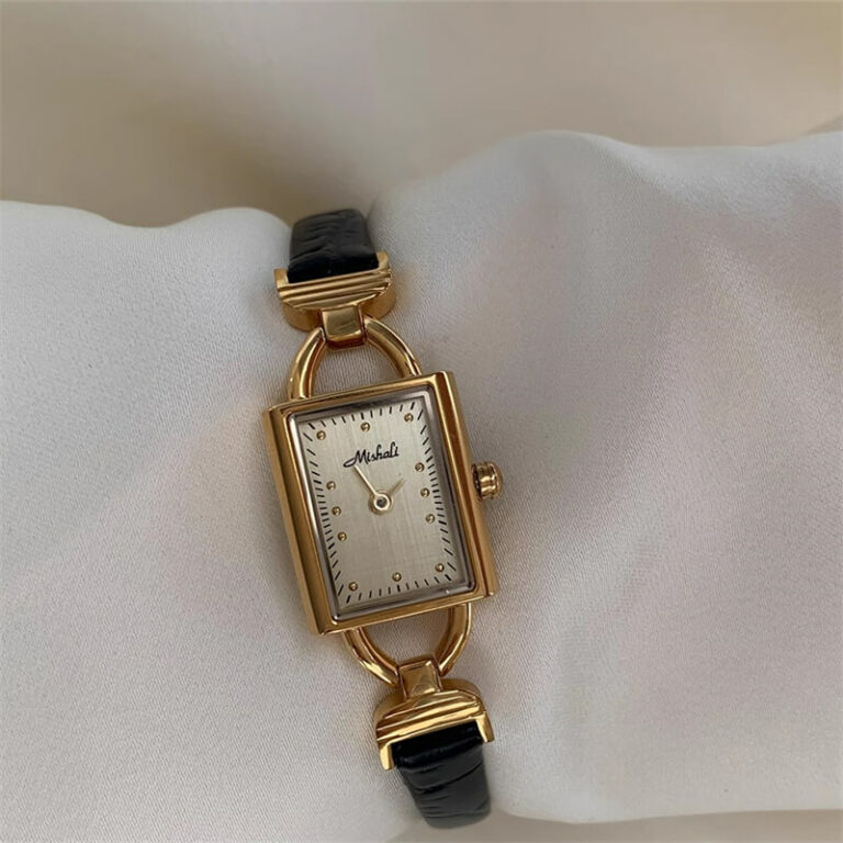 Chic Style Black Rectangle Leather Watch for Women - WatchwithSun ...