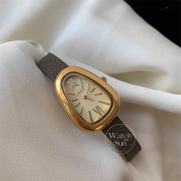 Vintage Style Grey/Black Snake Head Shape Leather Watch - Chic Watches ...