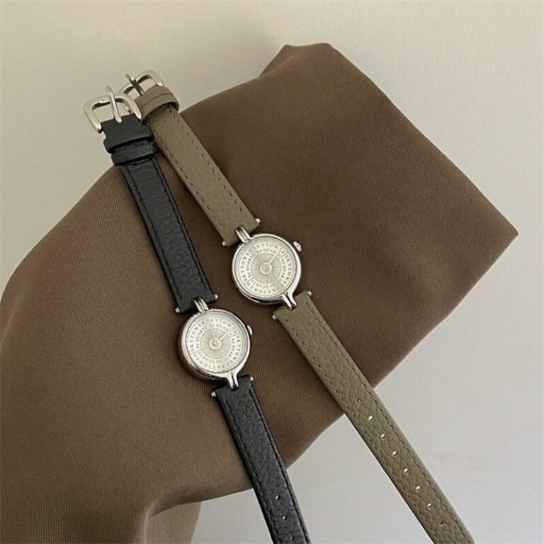 Classic Brown/Black/Grey Round LeatherLadies Watch - WatchwithSun ...