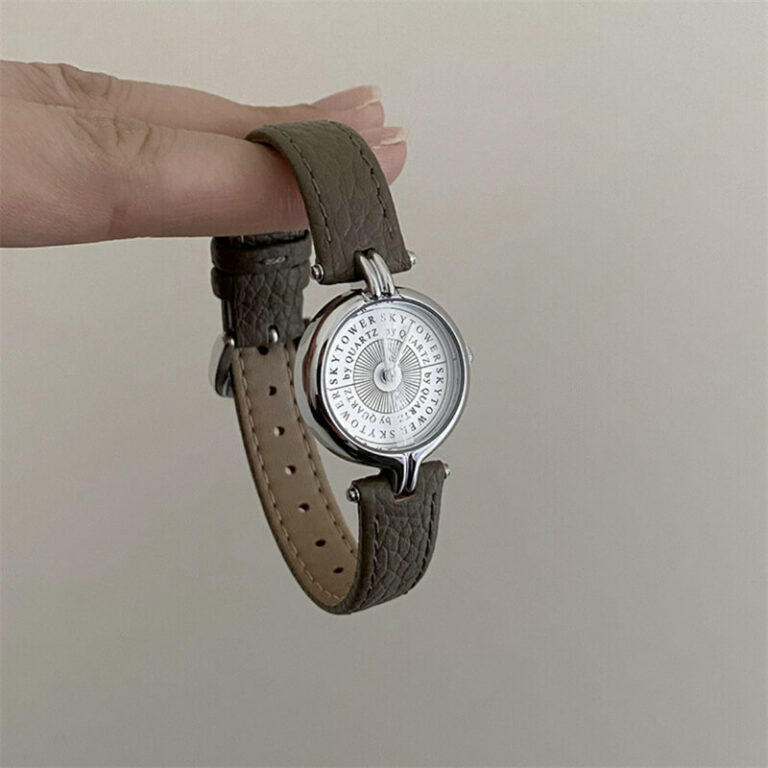 Classic Brown/Black/Grey Round LeatherLadies Watch - WatchwithSun ...