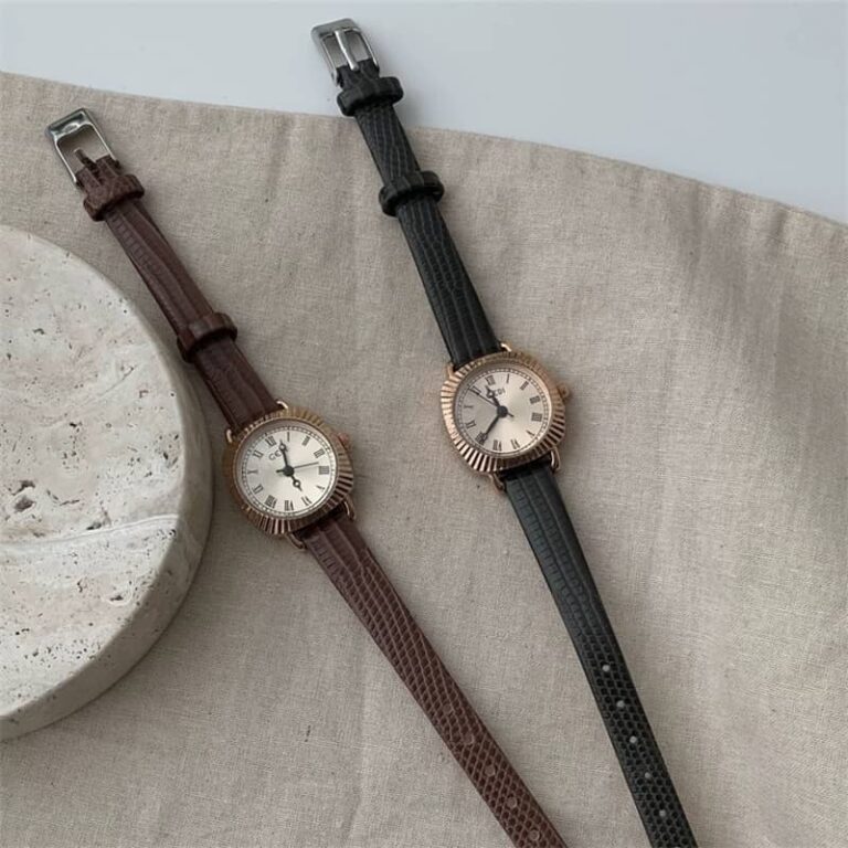 Women's Gold Wrist Watch Beige Small Dainty Watches - WatchwithSun-Dainty & Chic Watches for Women