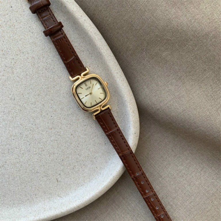 Classic Square Leather Watch - WatchwithSun-Dainty & Chic Watches for Women