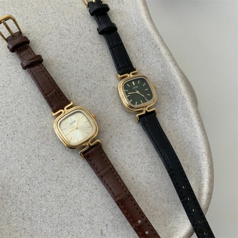 Classic Square Leather Watch - WatchwithSun-Dainty & Chic Watches for Women