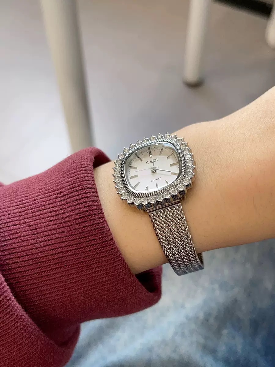 Chic Gold/Silver Square Fringe Stainless Steel Watch - WatchwithSun ...