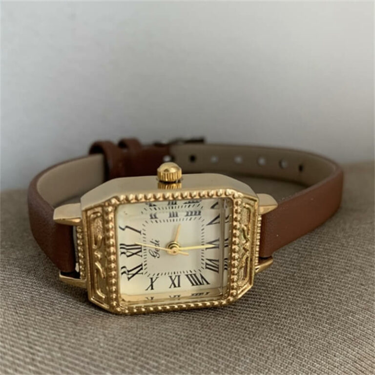 Minimalist Black/Brown Rectangle Small Face Leather Watch - Chic ...