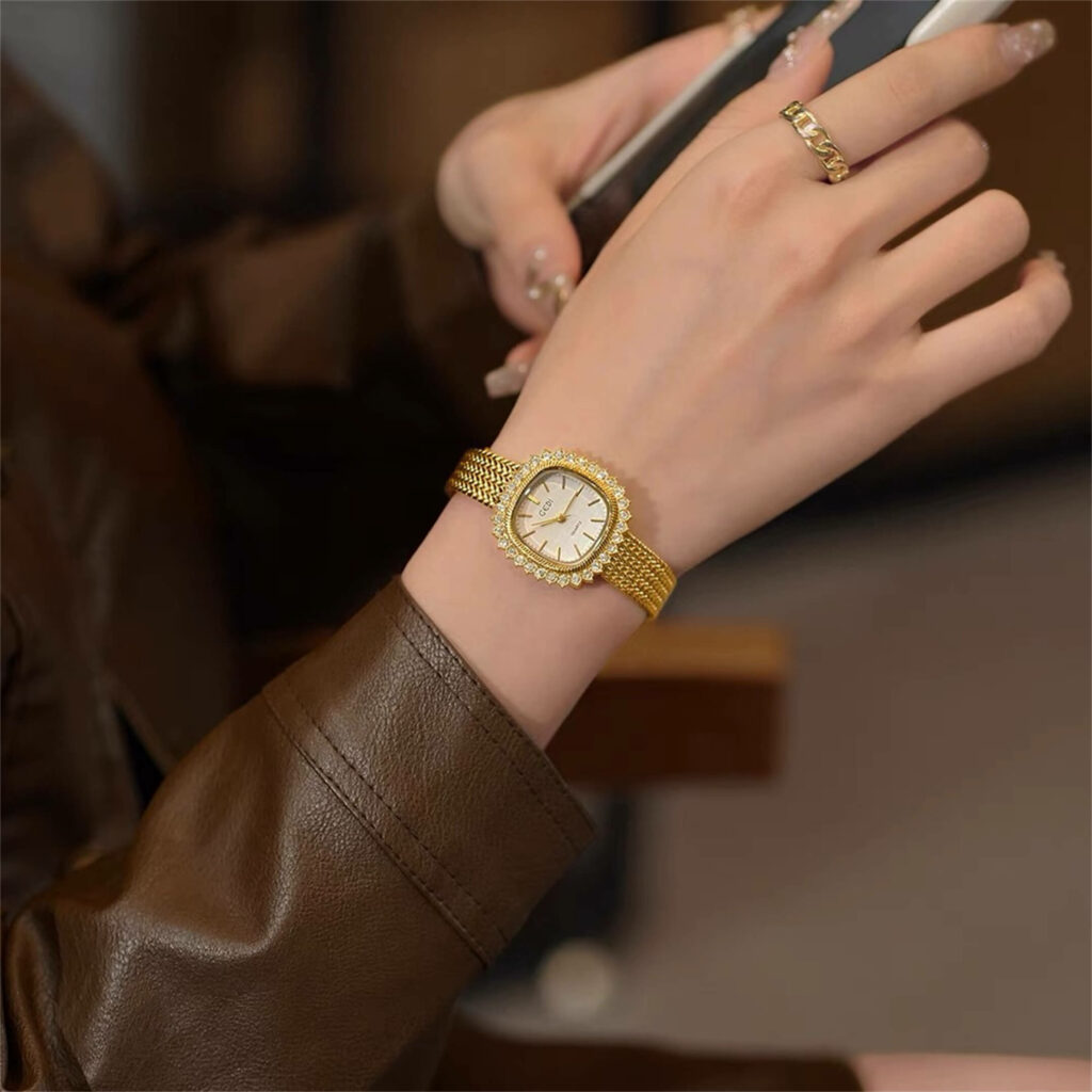 Chic Gold/Silver Square Fringe Stainless Steel Watch - WatchwithSun ...