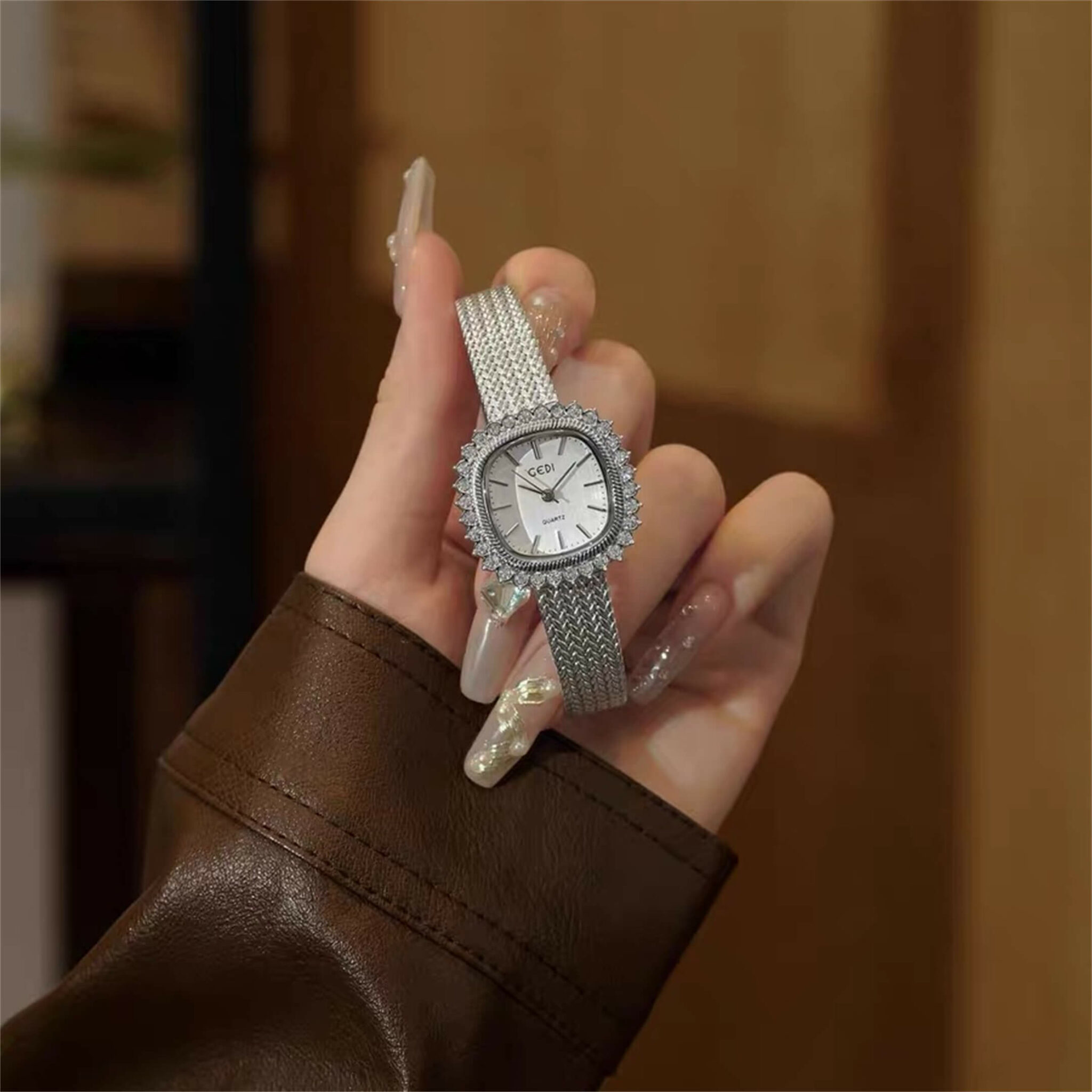 Chic Gold/Silver Square Fringe Stainless Steel Watch - WatchwithSun ...
